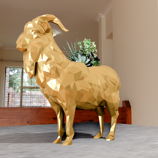 STL file Goat low poly planter pot flower vase stl 3d print file 🐐 ・3D ...