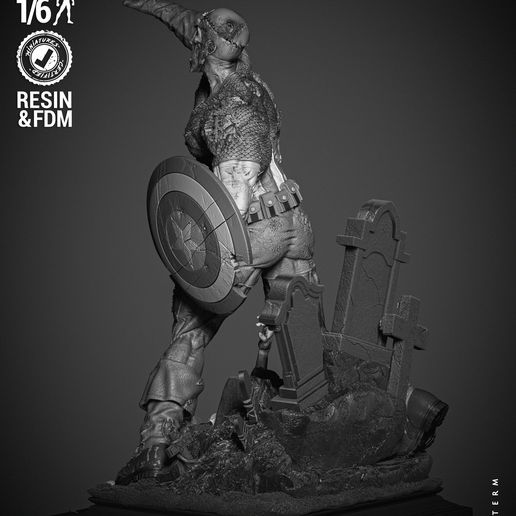 🧟 WICKED MARVEL CAPTAIN AMERICA ZOMBIE SCULPTURE : TESTED AND READY FOR ...