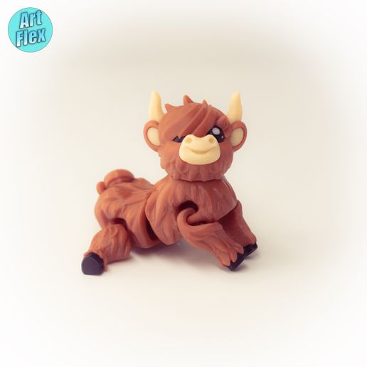 🐄 Flexi Highland Cow STL and 3MF・ 3D File for 3D printing・Cults