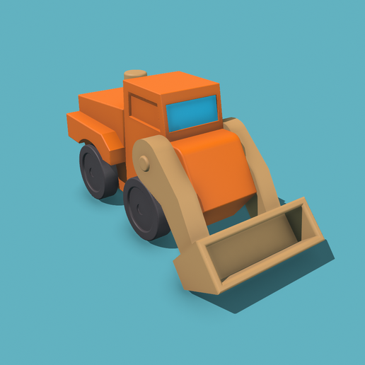 STL file Low Poly Toy Digger 🚜 ・Model to download and 3D print・Cults