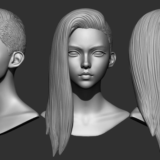 ♀️ 45 Female hair collection ZTL OBJ STL・ 3D File for 3D printing・Cults