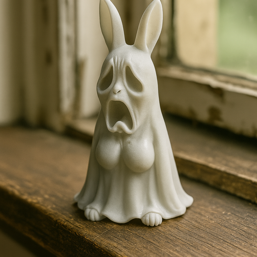 👻 Ghost Bunny Horror Figurine – Spooky 3D Printable Model・ STL File for ...