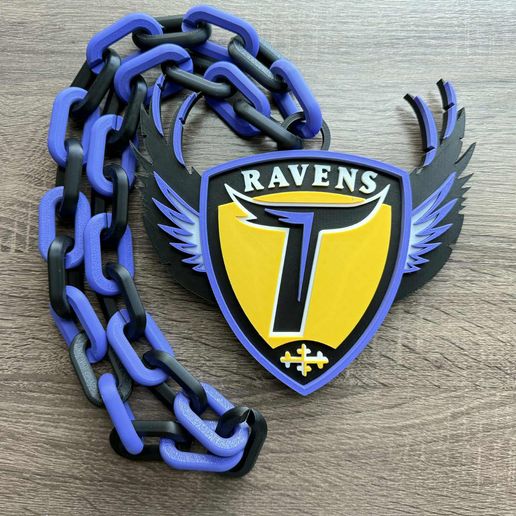 ⚽ Baltimore Ravens Crest Logo Oversized Necklace, Pendant Chain・ 3D ...