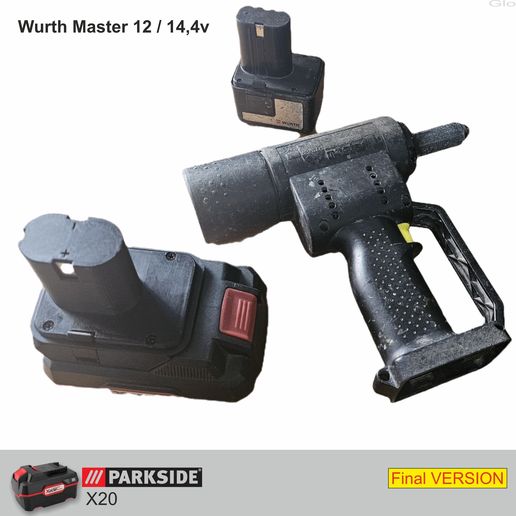 STL file parkside x20 to Wurth Master 14.4v 🧞‍♂️ ・3D printer model to ...