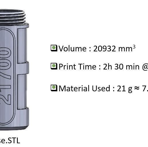 🔋 Modular 21700 Battery Case・ 3D File for ・Cults