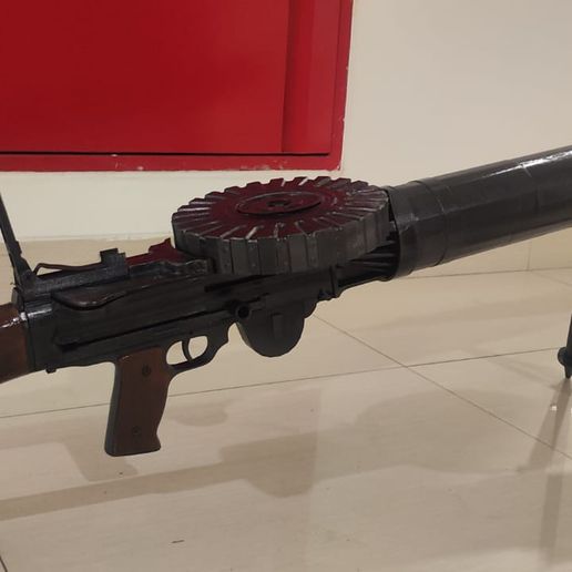 🔫 Lewis LMG Replica 3D Printed 1:1 scale・ STL File for 3D printing・Cults