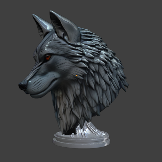 🐺 Deep-Gazing Wolf Bust K030 Gift Bust Figure Unique & Detailed 3D ...