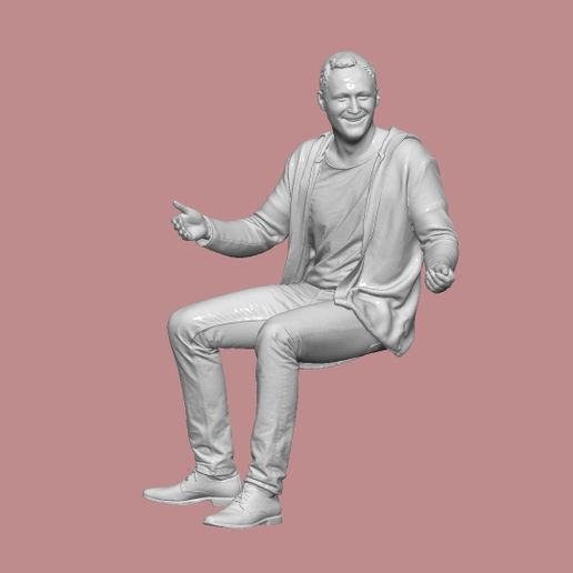 👨 MAN SIT PEOPLE CHARACTER DIORAMA・ STL File for 3D printing・Cults