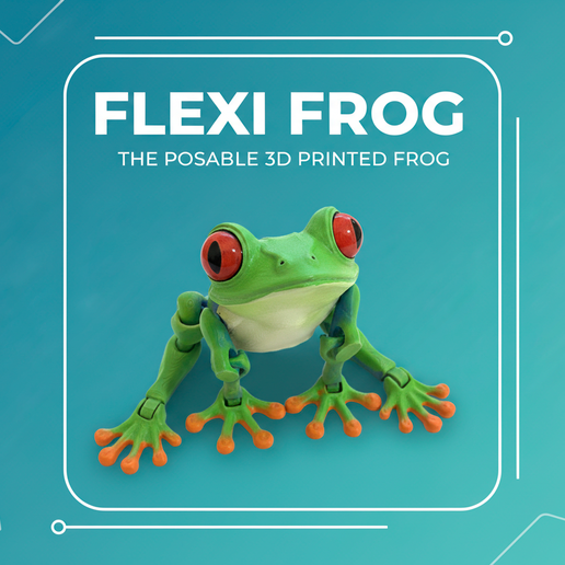 🐸 Articulated Flexi Frog・ STL File for 3D printing・Cults
