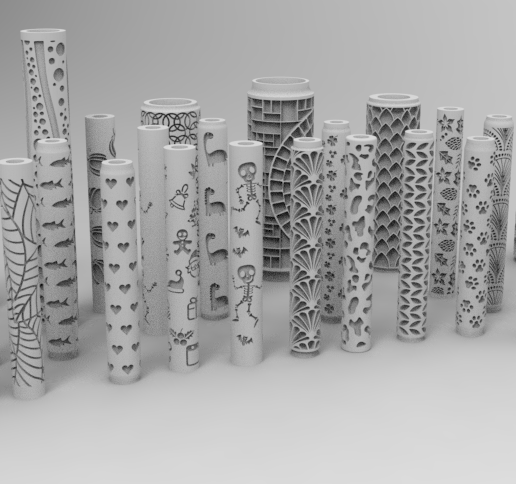 🎃 Texture Roller - Mega Bundle 45 Rollers・ STL File for 3D printing・Cults