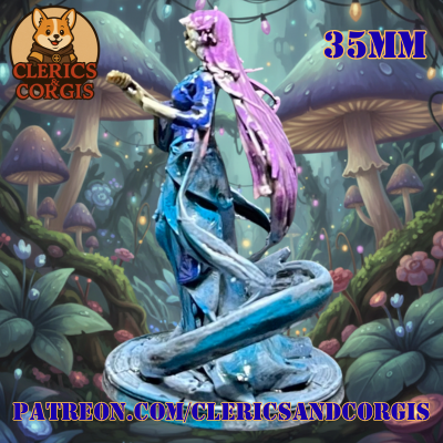 🧝 35 mm Elf Female Bard・Free 3D File for 3D printing・Cults