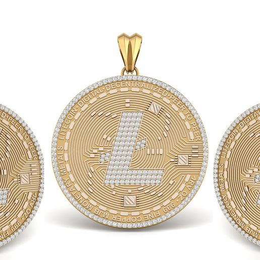STL file Diamond LiteCoin Pendant 💎 (OBJ)・3D printing idea to download ...