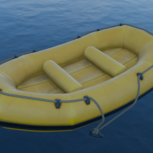 🛥️ Emergency Life Raft 3D Model - Detailed v2.0 Printable Survival Boat ...