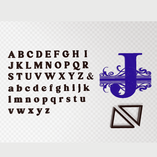🔝 Letter J (Table Top Design) with Small Name Insert・ STL File for 3D ...