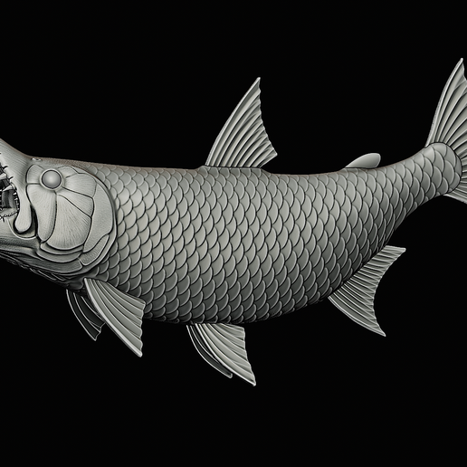 🐠 fish tiger fish / Hydrocynus goliath real size 2 open mouth in motion ...