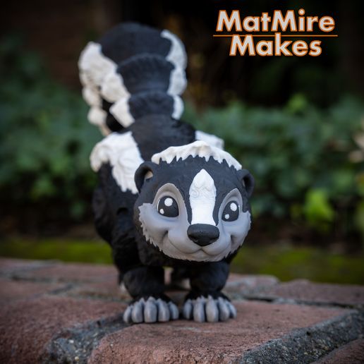 🦨 Skunk articulated fidget, cute flexi, multicolor 3mf included・ 3D ...
