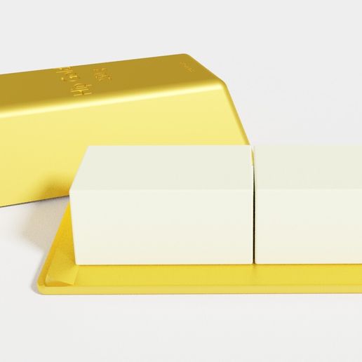 🧈 Butter Dish - Gold Bar Hip Gold / Gold Bar Hip Gold・ STL File for ・Cults