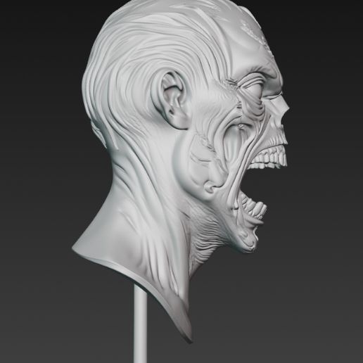 🧟 El grito del inmortal: busto zombi hiperdetallado・Archivo STL para ...