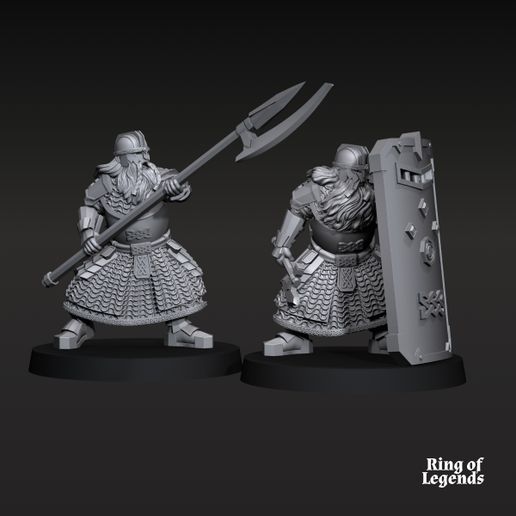 3D file 2x Cript Guard New Poses | Kalak Dwarves | Fantasy | Ring of ...