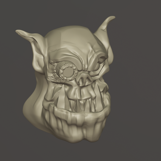 🎲 Ork head・Free STL File for 3D printing・Cults