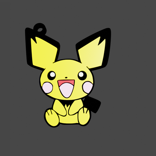 STL file keychain pichu/ llavero pichu 🗝️ ・3D printing design to ...