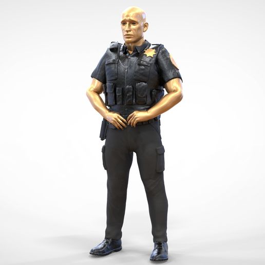 STL file N1 American Police Officer Miniature Updated Pose 3D print ...