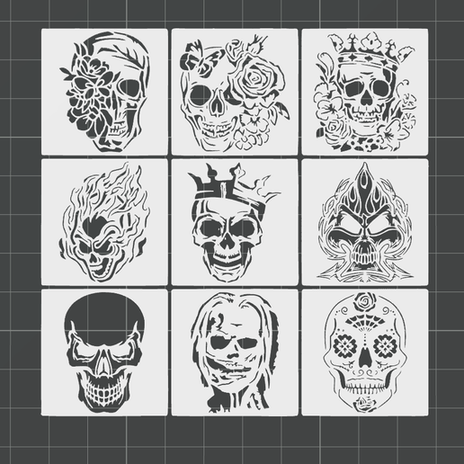 skull template 3d