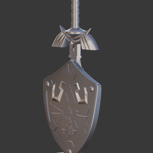 🗡️ The legend of zelda master sword and shield stand・ STL File for 3D ...