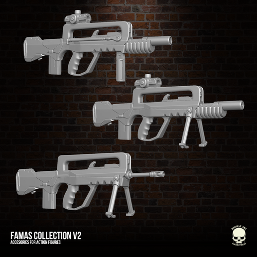 ⚙️ Famas Collection v2 3D printables for action figures・ STL File for ...