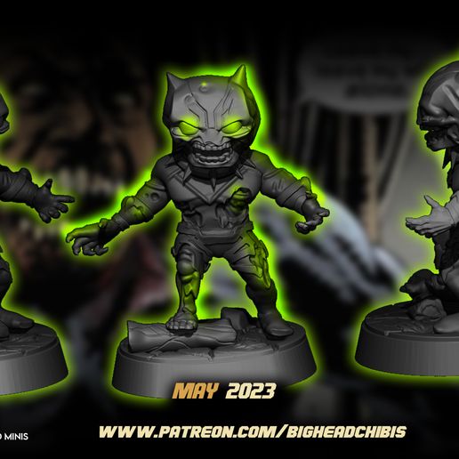 🎲 BLACH PANTHER MARVEL UNITED CHIBI BIG HEAD CHIBIS・ STL File for ・Cults