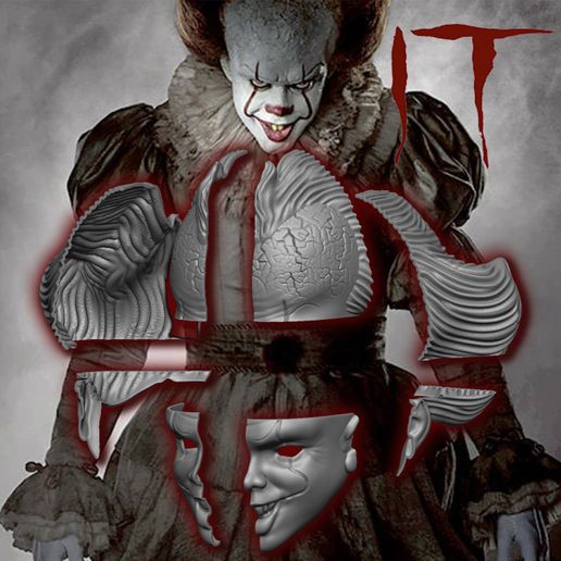 🪖 Pennywise mask helmet form It・ STL File for ・Cults