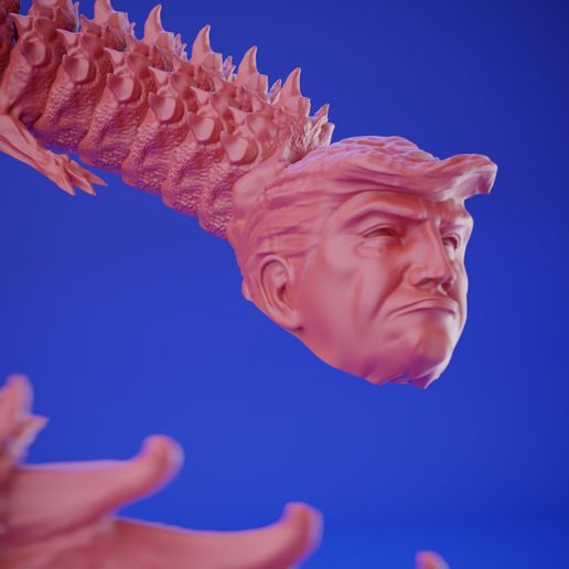 🐉 Donald Trump Articulated Dragon・ STL File for 3D printing・Cults