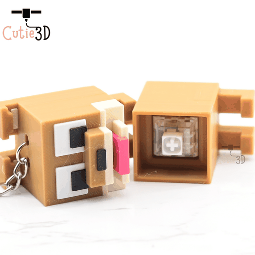 🐕 Cutie3D Blocky Dog Keycap Fidget Clicker Keychain - Llavero de ...