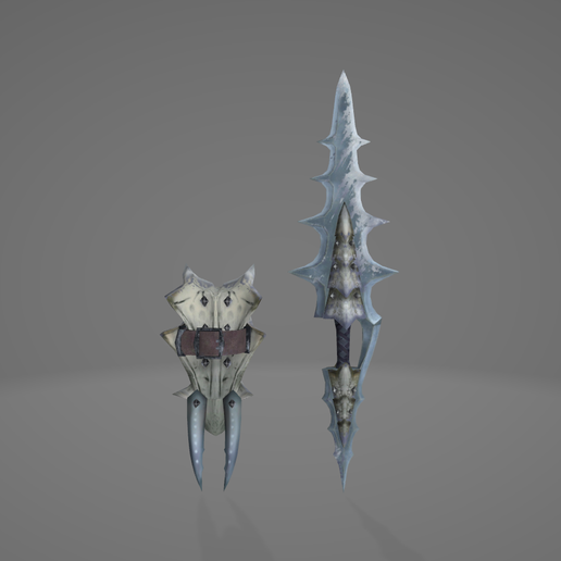 👹 MONSTER HUNTER WORLD FROSTFANG BARIOTH SWORD AND SHIELD・ STL File for ...