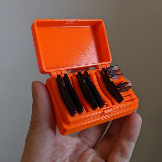 📦 Hinged Sd & Micro SD Card Box - 16 Slots - All In One Piece・3D Print ...