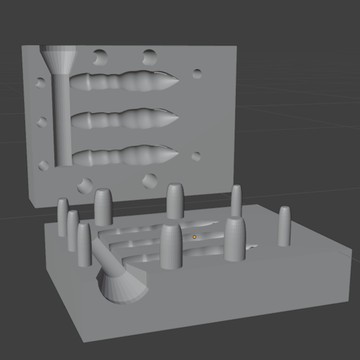 🎣 Craw Fishing Lure Mold・ STL File for 3D printing・Cults
