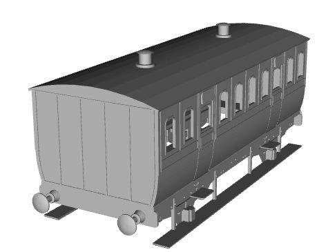 🛞 MGWR 4 wheel 3rd class coach 1/35 scale・ 3D File for 3D printing・Cults