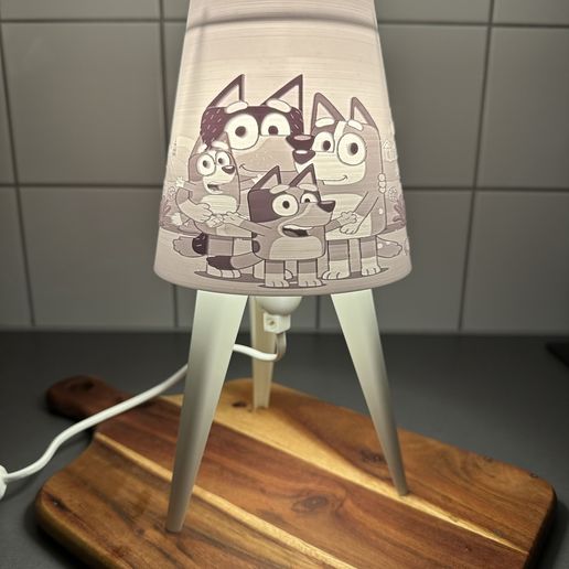 🔦 LITHOPHANE LAMP SHADE - BLUEY・ STL File for 3D printing・Cults