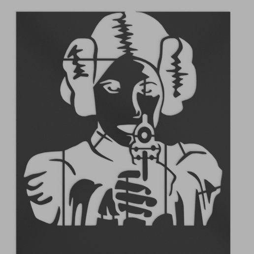 👸 stencil princess leia princess gun 260x309・Free 3MF File for 3D ...
