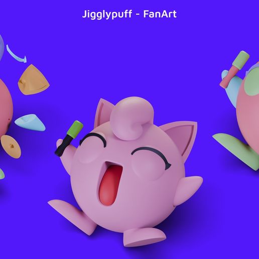 MultiColor Version Jigglypuff Lying and Laughing from the Pokemon Anime ...