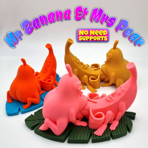 Archivo STL Mr Banana & Mrs Pear 🍌 (3MF)・Modelo para descargar e ...