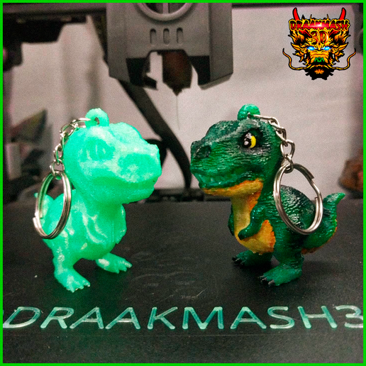 🗝️ Llaverito T Rex chibi・Archivo OBJ para Impresión 3D・Cults