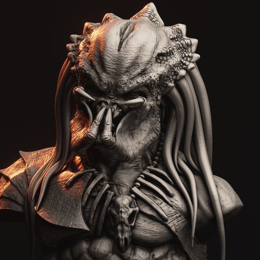 👤 Predator bust・ 3D File for 3D printing・Cults
