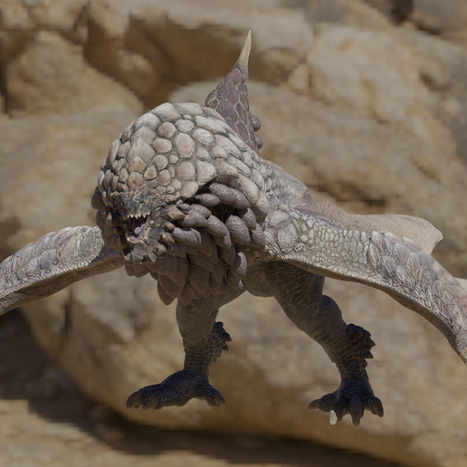 STL file Behlit Dragon Monster - rigged /posable [stl file included ] 🐉 ...