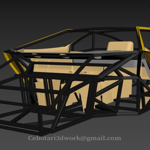 🖼️ Countach body interior frame chasis・ 3D File for 3D printing・Cults