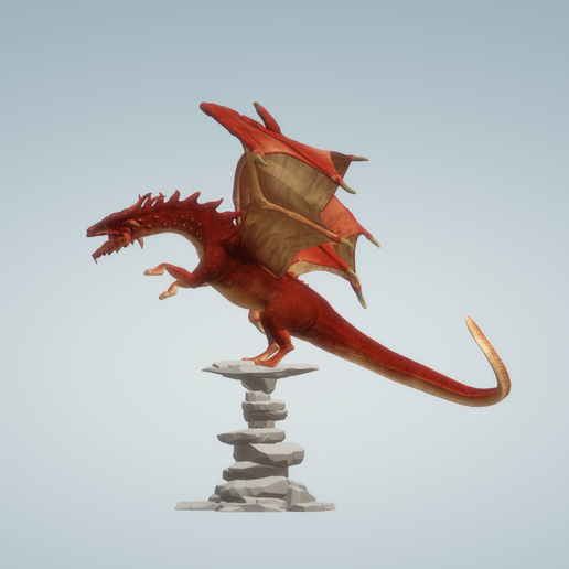🐉 Dragón Rojo - Red Dragon・Archivo STL para Impresión 3D・Cults