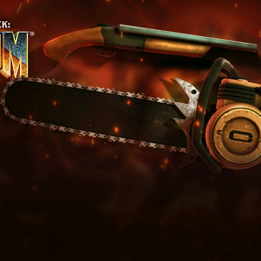 STL file Call of duty Doomslayer chainsaw and shotgun 🤙 ・3D printer ...