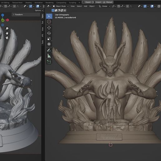 💬 Naruto Baryon Mode Kurama 3D print model・ 3D File for ・Cults