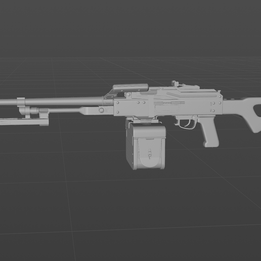 🔫 Digital model of the Soviet PKM machine gun・ OBJ File for 3D printing ...