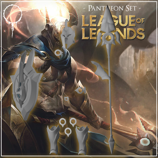 STL file Pantheon Set 1:1 - League of Legends 🏛️ ・3D print design to ...